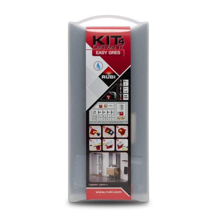 Rubi EASYGRES Drill Bit Kit 6, 8, 10, 12mm Bits